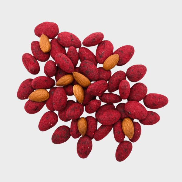 Raspberry Dusted Dark Chocolate Almonds - Nuts About U